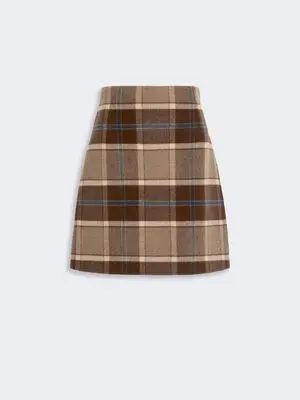 Max Mara Short Checked Wool Skirt