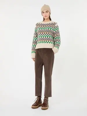 Max Mara Cotton Velvet Cropped Trousers