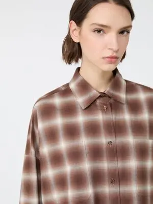 Max Mara Check Design Cotton Flannel Shirt - Brown