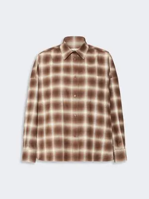 Max Mara Check Design Cotton Flannel Shirt - Brown