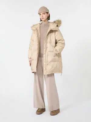 Max Mara Reversible Midi Parka In Water-repellent Plain-weave Fabric