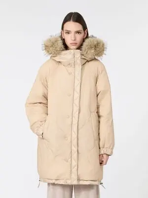 Max Mara Reversible Midi Parka In Water-repellent Plain-weave Fabric