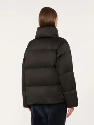 Max Mara Short Down Jacket In Technical Satin