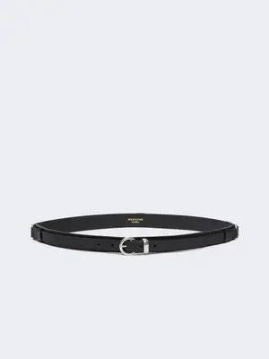 Max Mara Leather Belt With Rectangular Rings - Black