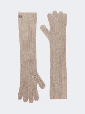 Max Mara Cashmere Yarn Gloves - Honey
