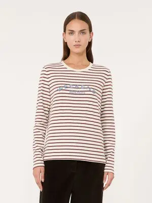 Max Mara Long-sleeved Jersey T-shirt - Bordeaux