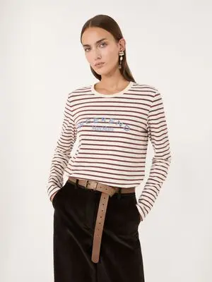 Max Mara Long-sleeved Jersey T-shirt - Bordeaux