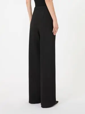 Max Mara Wool Drawstring Trousers - Black