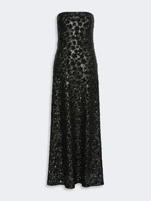 Max Mara Embroidered And Sequinned Tulle Bustier Dress