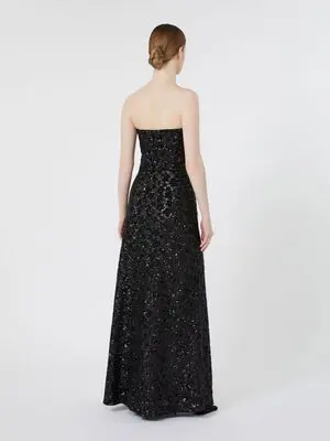 Max Mara Embroidered And Sequinned Tulle Bustier Dress