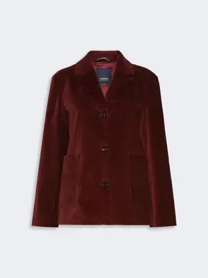 Max Mara Fine Rib-knit Single-breasted Velvet Jacket