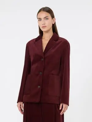 Max Mara Fine Rib-knit Single-breasted Velvet Jacket
