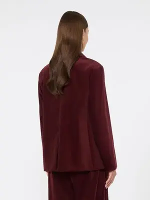 Max Mara Fine Rib-knit Single-breasted Velvet Jacket