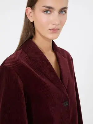 Max Mara Fine Rib-knit Single-breasted Velvet Jacket