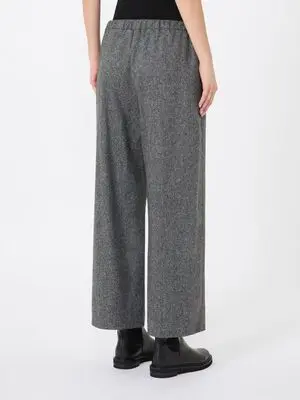 Max Mara Wool Flannel Joggers - Black