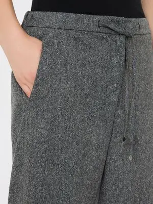 Max Mara Wool Flannel Joggers - Black