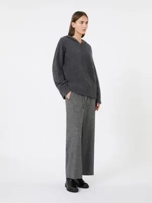 Max Mara Wool Flannel Joggers - Black