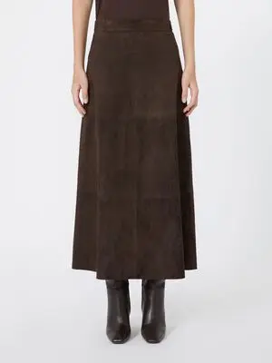 Max Mara Flared Suede Skirt