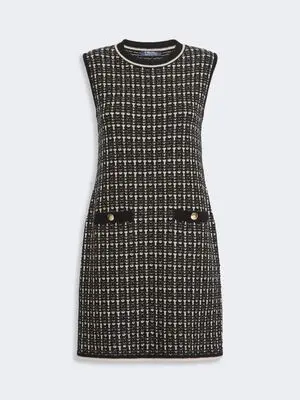 Max Mara Jacquard-knit Wool And Cashmere Dress - Black