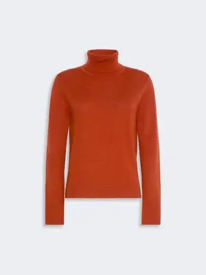 Max Mara Wool Polo-neck Sweater With Branded Patch Detail