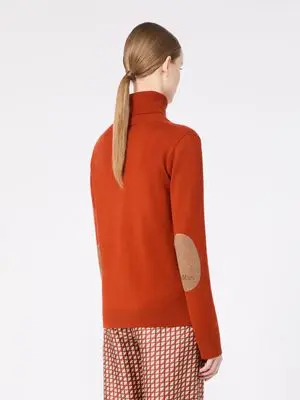 Max Mara Wool Polo-neck Sweater With Branded Patch Detail