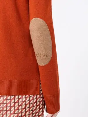Max Mara Wool Polo-neck Sweater With Branded Patch Detail