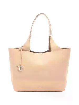 TOD'S 2010s Logo-charm Tote Bag - Neutrals