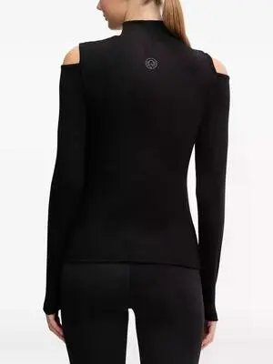 SPORTALM Cold-shoulder Ribbed-knit Top