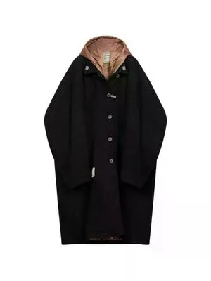 Mihara Yasuhiro Hooded Balmacaan Coat - Black