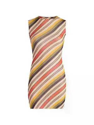 JEAN PAUL GAULTIER Retro Stripe Short Dress - Neutrals