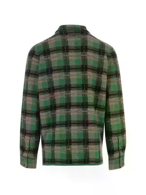 Guest In Residence Check-pattern Cashmere Shirt - Green