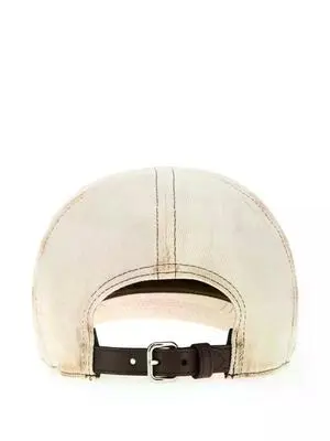 Miu Miu Logo-patch Distressed Baseball Cap - Neutrals