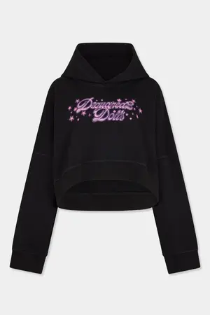 Dsquared2 Dolls Cropped Onion Fit Hoodie - Black
