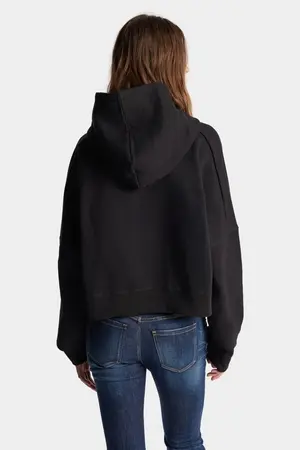 Dsquared2 Dolls Cropped Onion Fit Hoodie - Black
