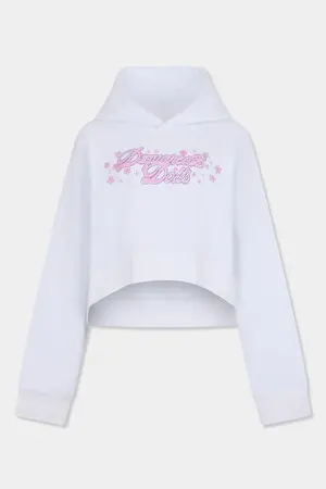 Dsquared2 Dolls Cropped Onion Fit Hoodie - White
