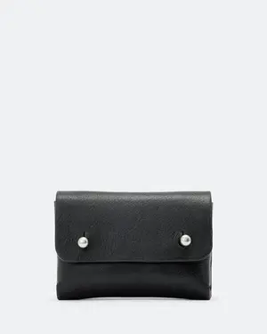 ALLSAINTS Stud Leather Cardholder - Black