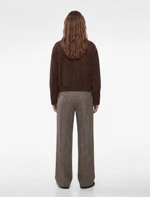 Koton Mid Rise Plaid Trousers With Belt