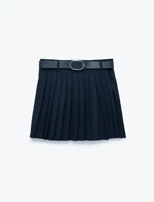 Koton Pleated Mini Skirt With Belt
