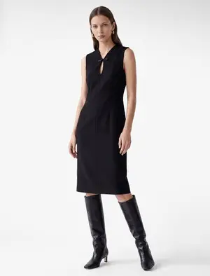 Koton Sleeveless Keyhole Detal Qipao Midi Dress With Frog Closure