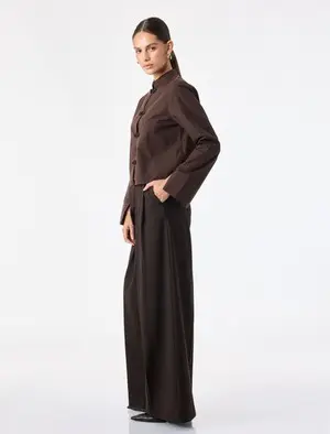 Koton Mandarin Collar Long Sleeve Poplin Shirt With Frog Closure