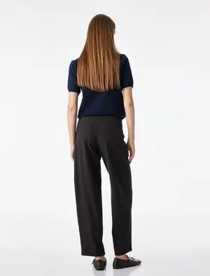 Koton Mid Rise Checked Trousers With Pocket Detail