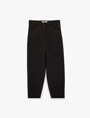 Koton Mid Rise Checked Trousers With Pocket Detail