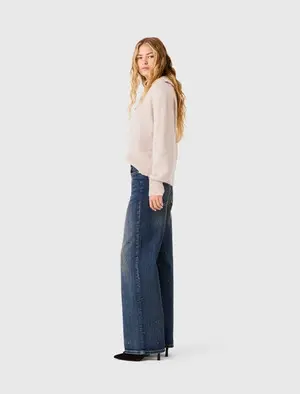 Maje Wide-leg Rhinestone Jeans