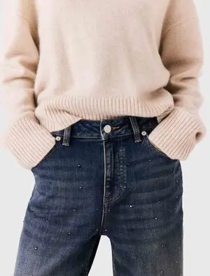Maje Wide-leg Rhinestone Jeans