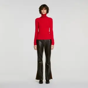 Sandro Cable Knit Turtleneck Sweater