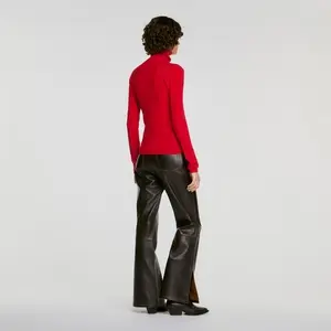 Sandro Cable Knit Turtleneck Sweater