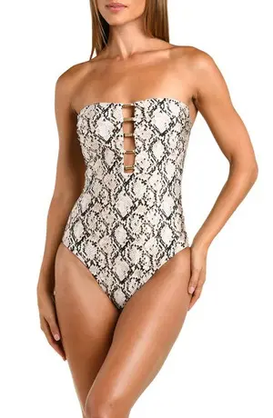 SUNSHINE 79 Island Serpent Convertible Bandeau One-piece Swimsuit