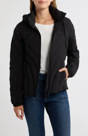 Bernardo Packable Short Puffer Jacket - Black