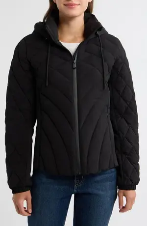 Bernardo Packable Short Puffer Jacket - Black