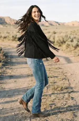 Karen Kane Fringe Long Sleeve Jacket